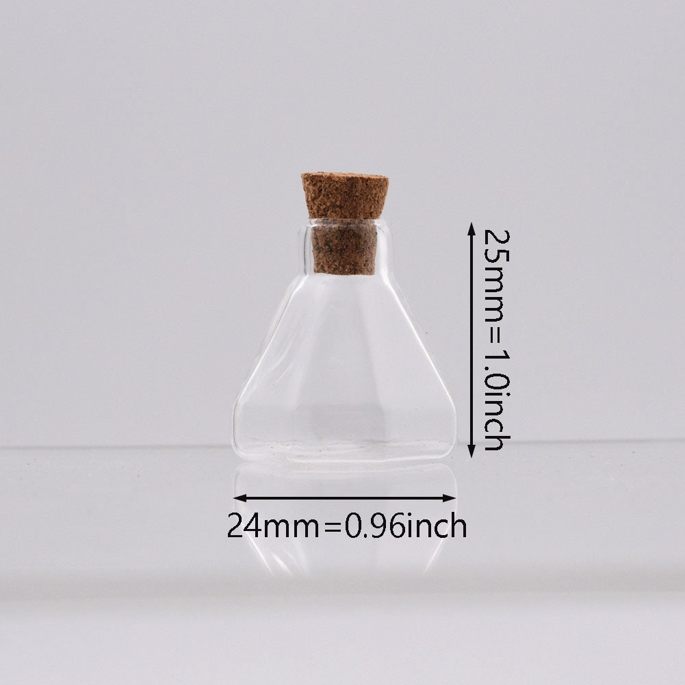 4pieces Octagonal Cork Glass Bottle With Hooks Glass Vial - Etsy