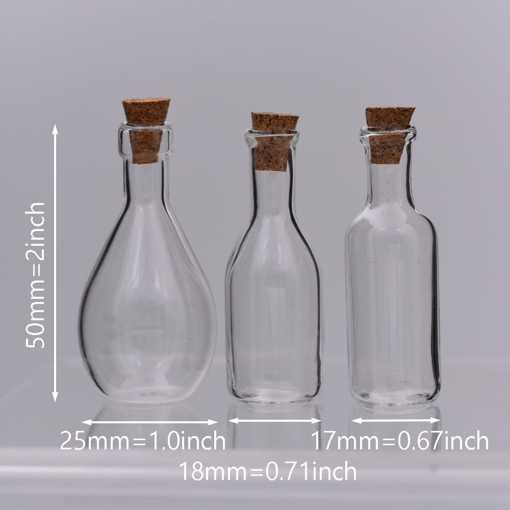10 Pieces Cork Glass Vial Pendant Mini Glass Bottle With Cork - Etsy