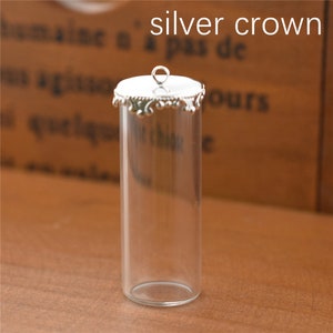 6sets 40x15mm Empty Tube Glass Globe Hook Cap Set Glass Necklace ...