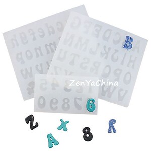 Silicone Mold Lovely Font English Letter Pendants Silicone Mold Resin ...