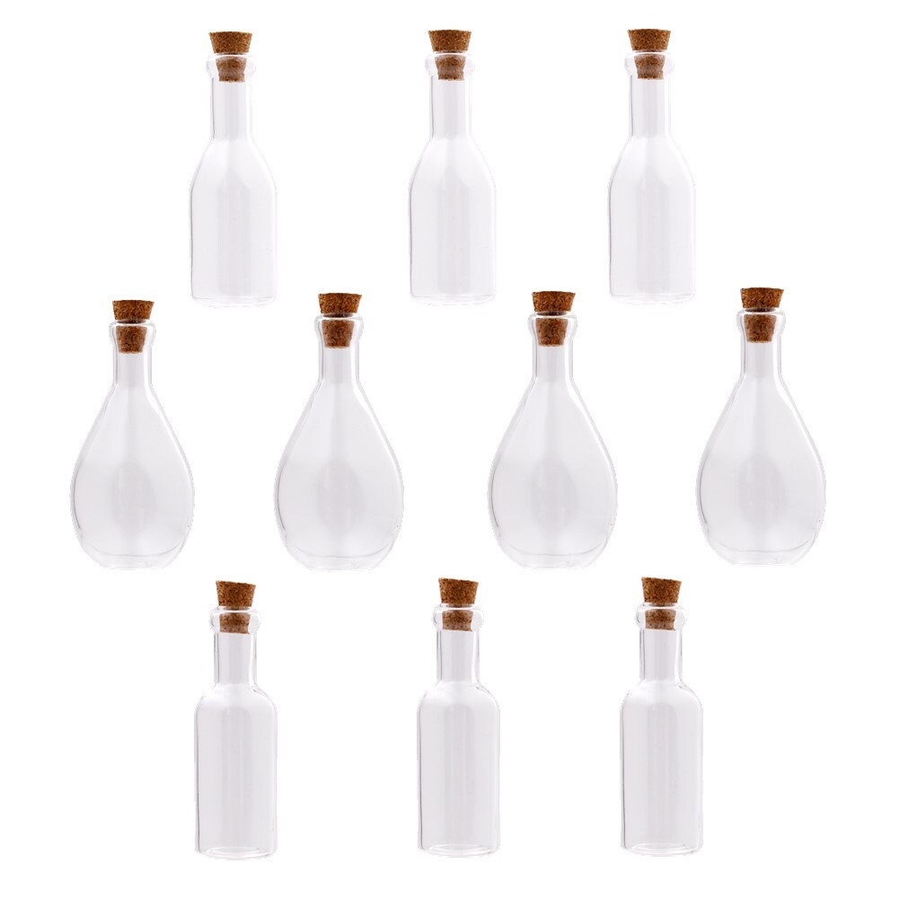 10 Pieces Cork Glass Vial Pendant Mini Glass Bottle With Cork - Etsy