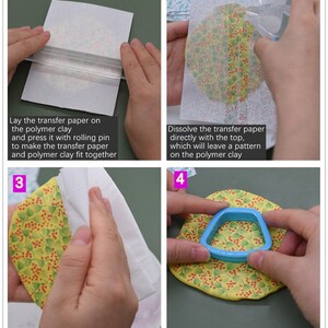 Polymer Clay Watercolor Transfer Paper DIY Ink and Wash Marbling ...