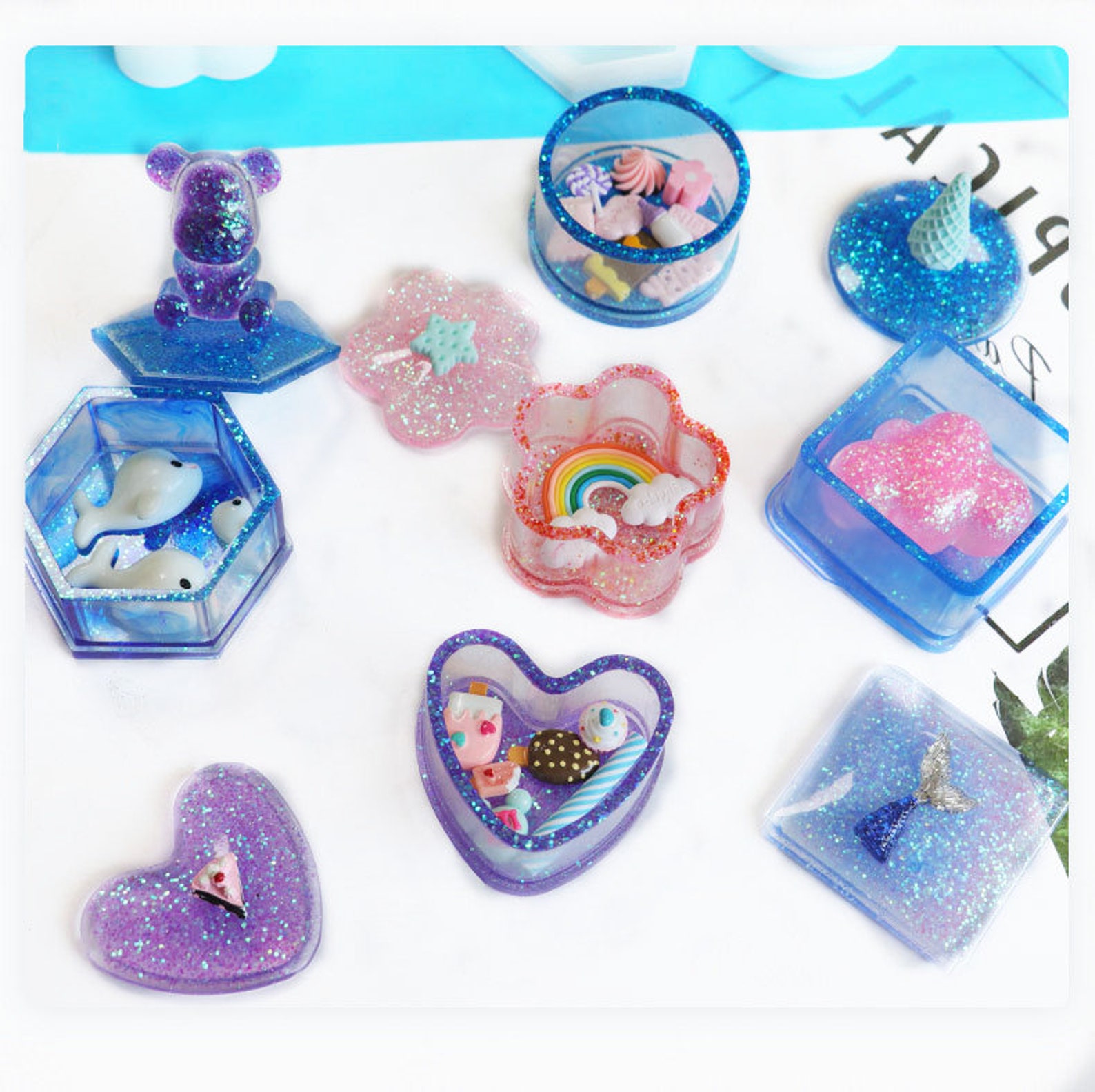 Special-shaped Resin Storage box mold Jewelry box Grids box | Etsy