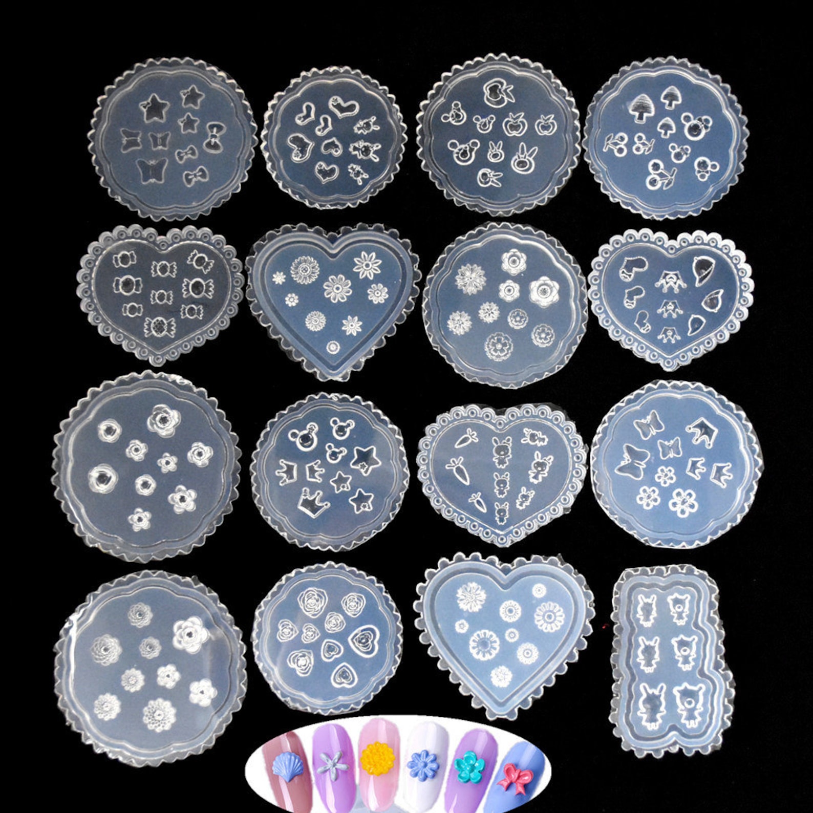 Nail Decoration Mold Silicone Nail Art Decoration Flower - Etsy