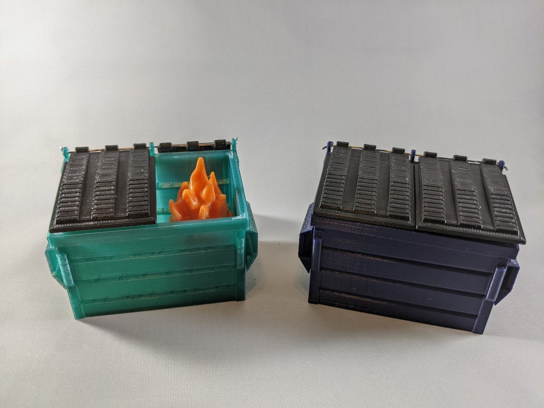 3D Printed Dumpster Fire Model Fun Desk Toy & Gift Color Options, Quick ...