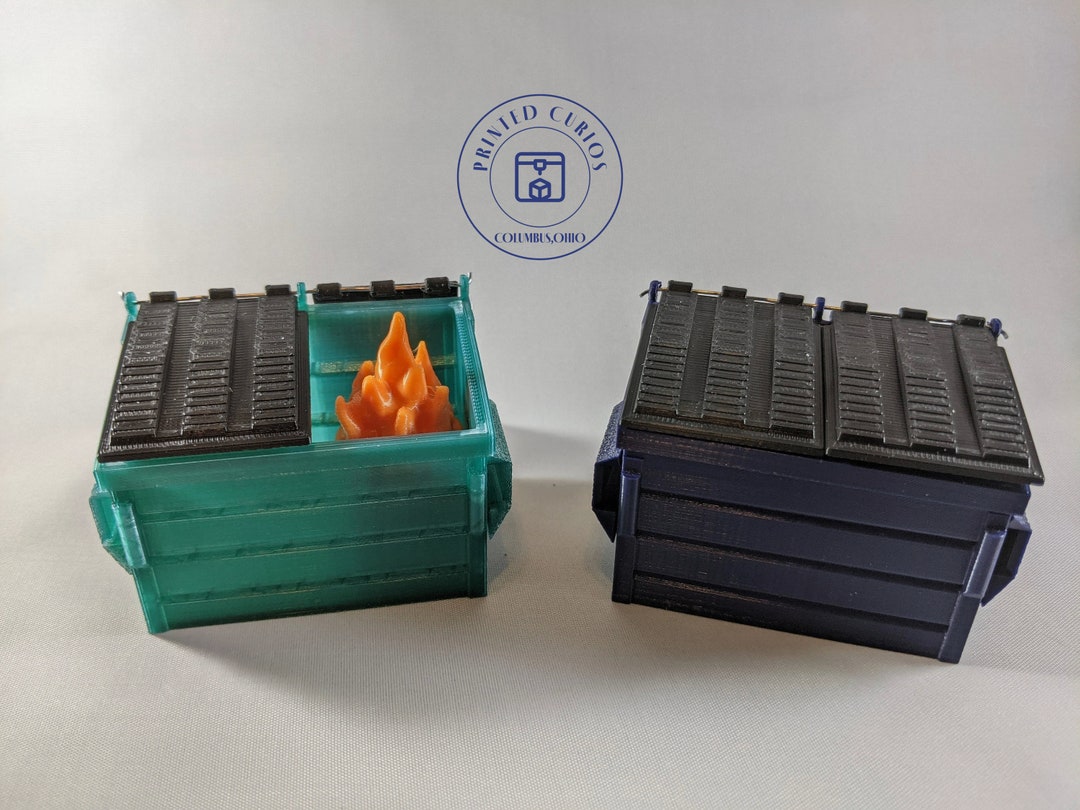3D Printed Dumpster Fire Model - Fun Desk Toy & Gift - Color Options ...