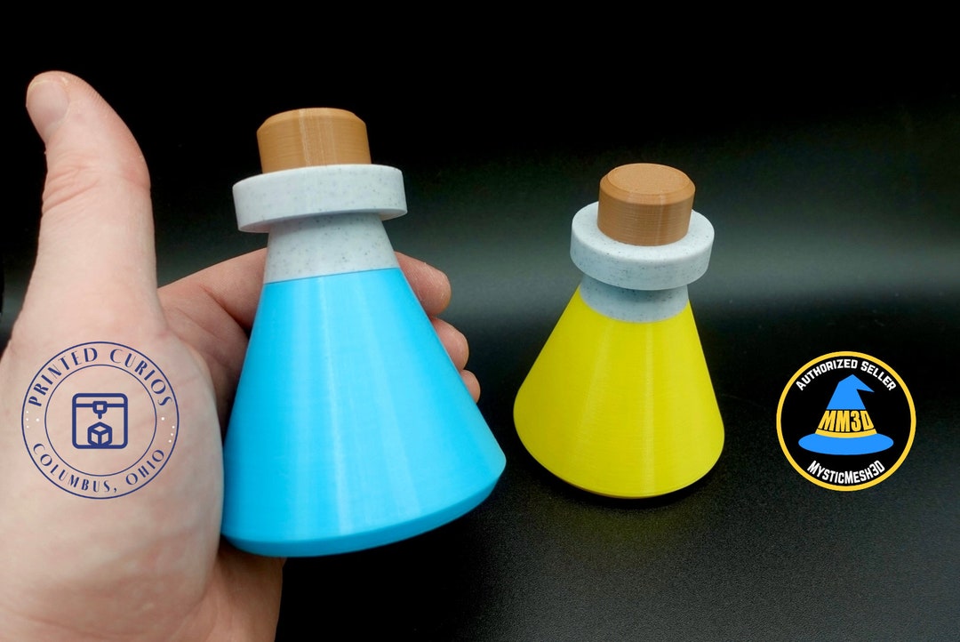 3D Printed Fantasy Potion Bottle - Functional Cosplay Prop - Etsy
