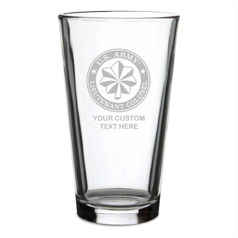 U.S. Army O-5 Lt Colonel Personalized 16 Oz. Pint Beer Glass - Made in ...