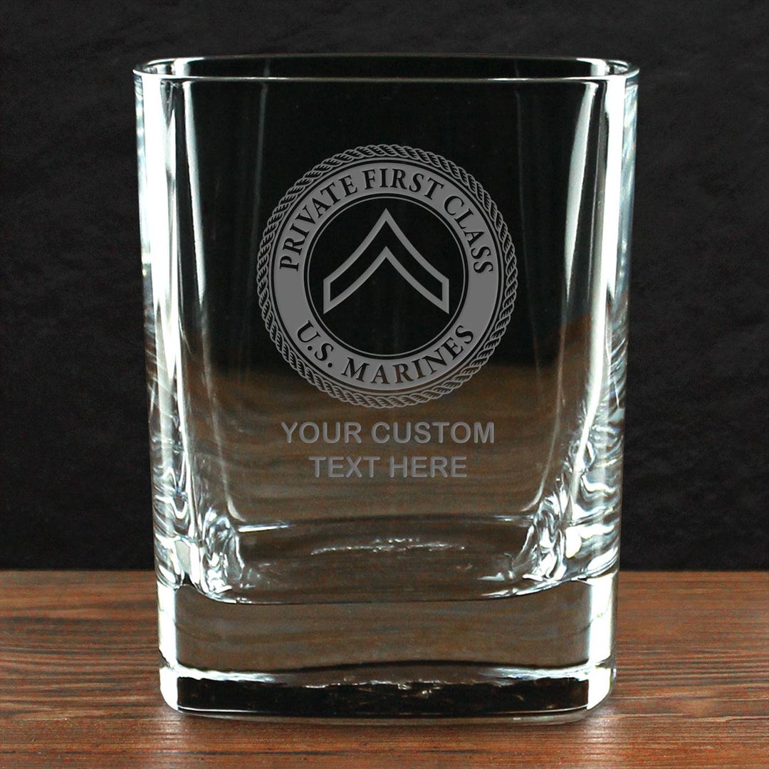 U.S. Marine Corps E-2 Private First Class Personalized 11.5 Oz. Square ...