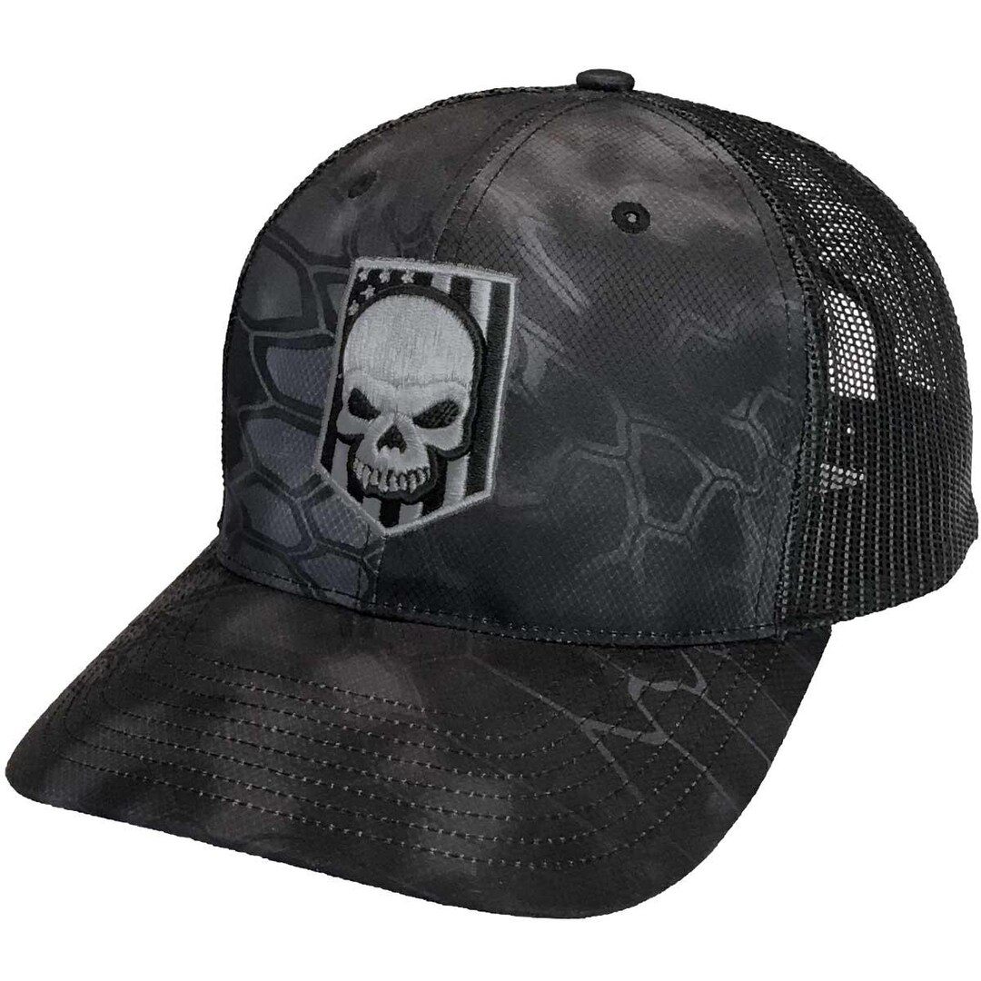Kryptek Typhoon Embroidered Skull Trucker Hat - Etsy