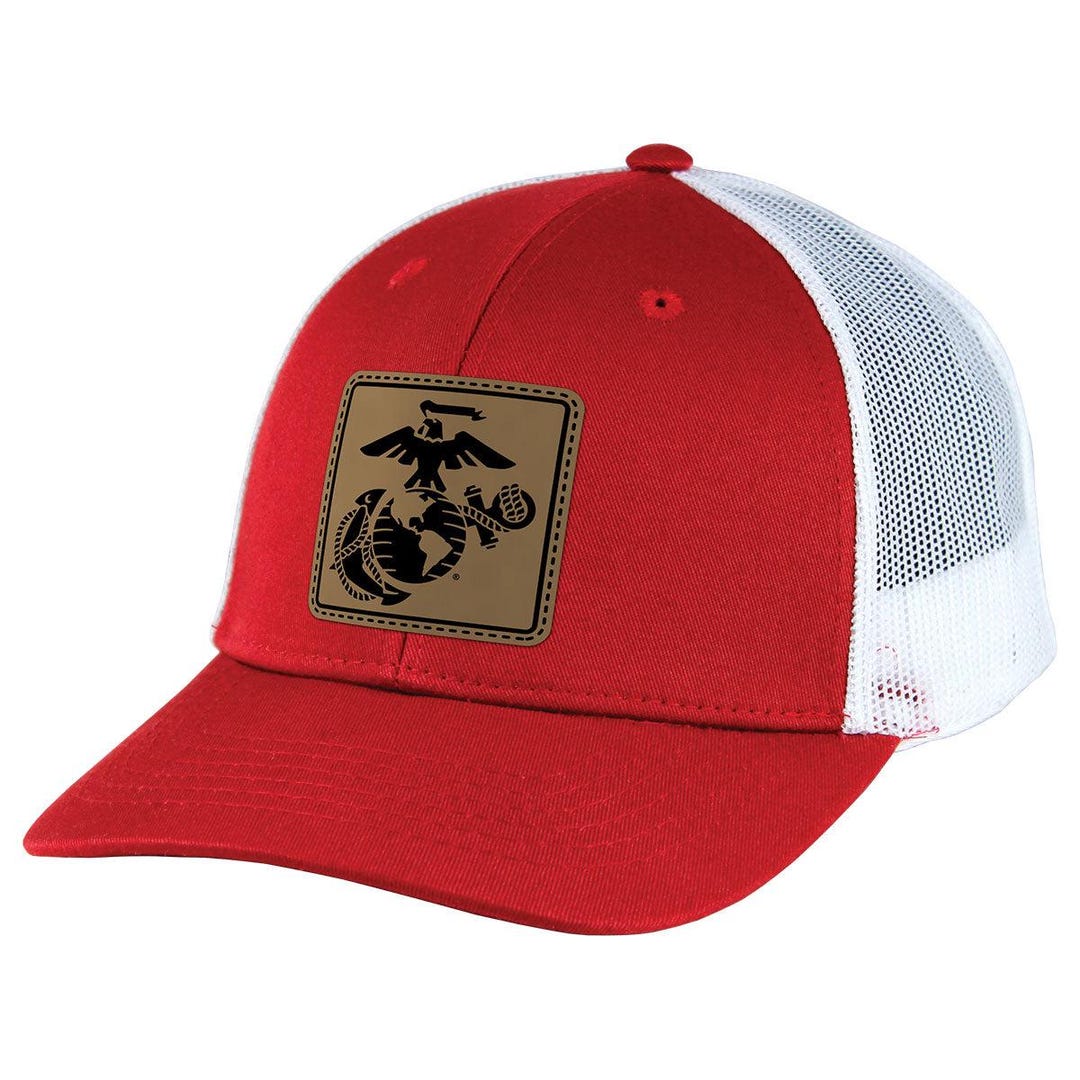 U.S. Marine Corps Eagle Globe & Anchor Patch USMC Trucker Hat by 7.62 ...