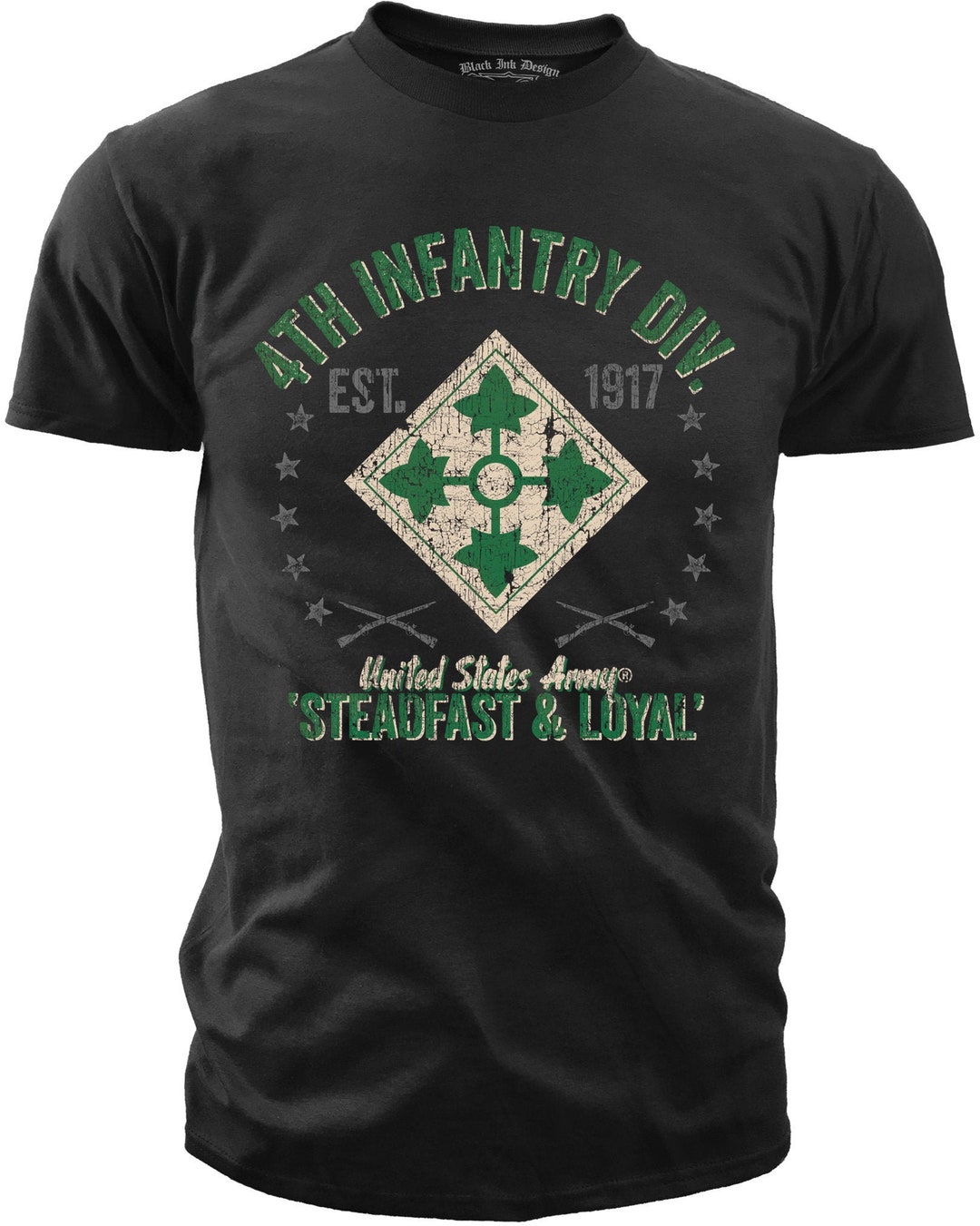 U.S. Army 4th Infantry Division Retro T-shirt - Etsy