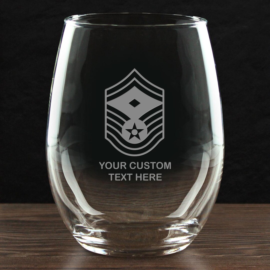 U.S. Air Force First Sergeant E-8 - Personalized 21 Oz. USAF Stemless ...