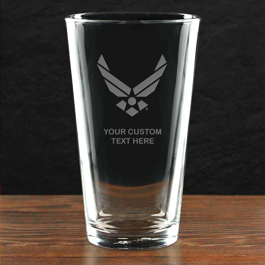 U.S. Air Force Logo Personalized 16 Oz. USAF Pint Beer Glass - Made in ...