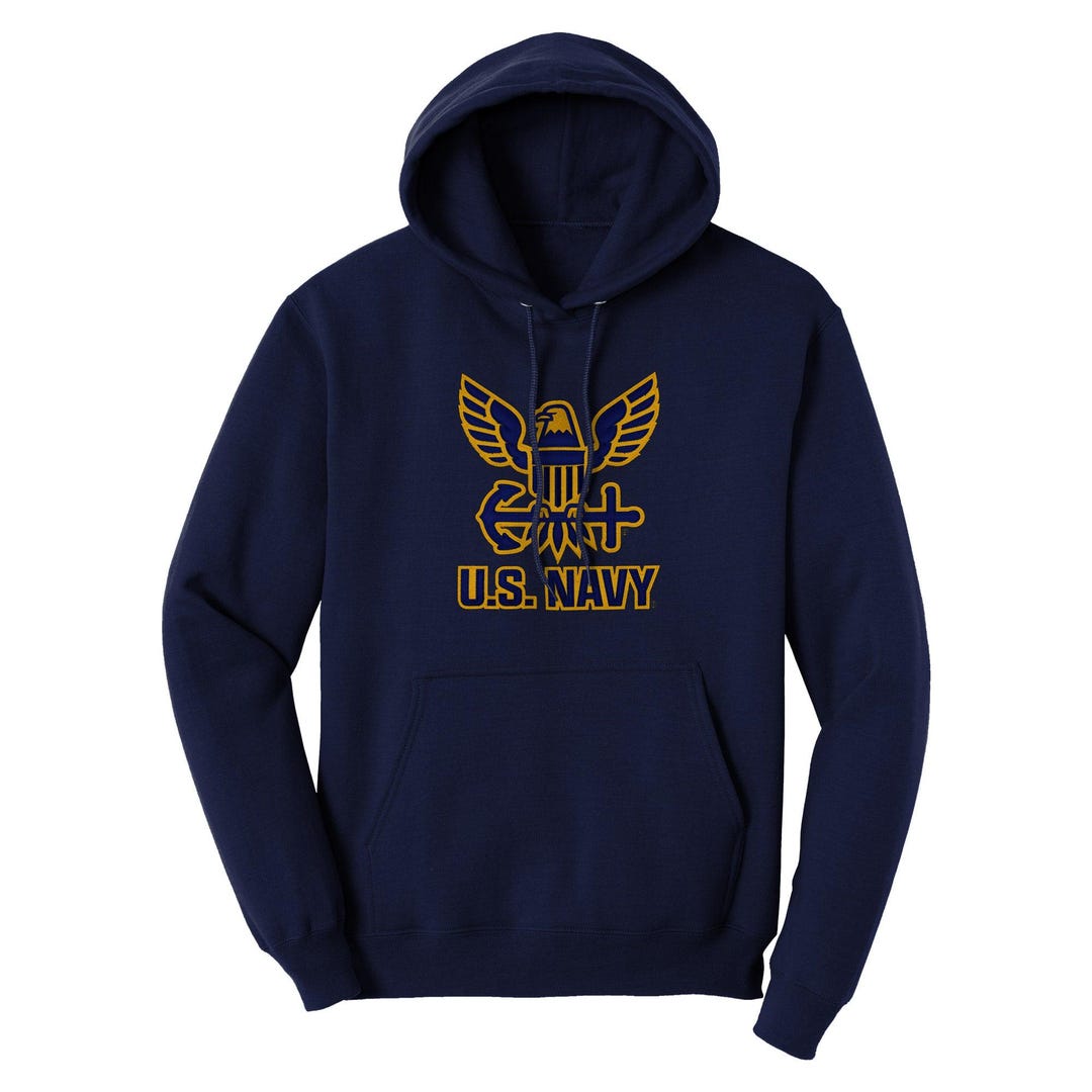 U.S. Navy Eagle Logo Applique Navy Blue Unisex Hoodie - Etsy