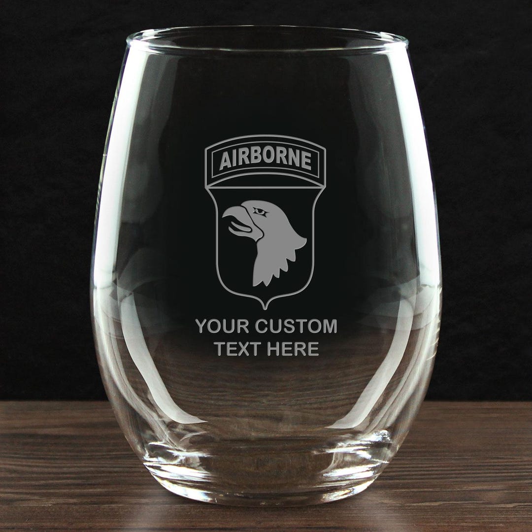 U.S. Army 101st Airborne Division Personalized 21 Oz. Stemless Wine ...