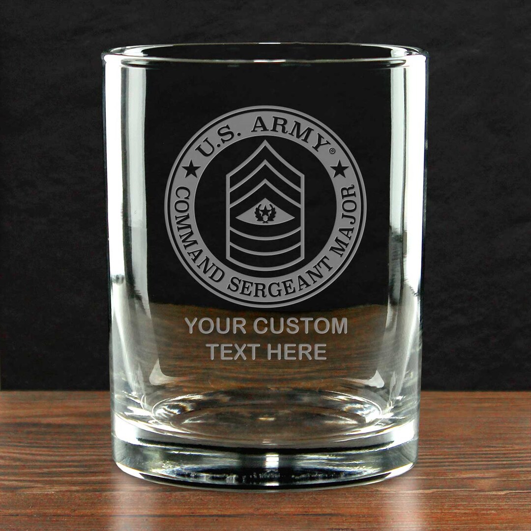 Personalized U.S. Army Command Sergeant Major Whiskey Glass - 14 Oz ...