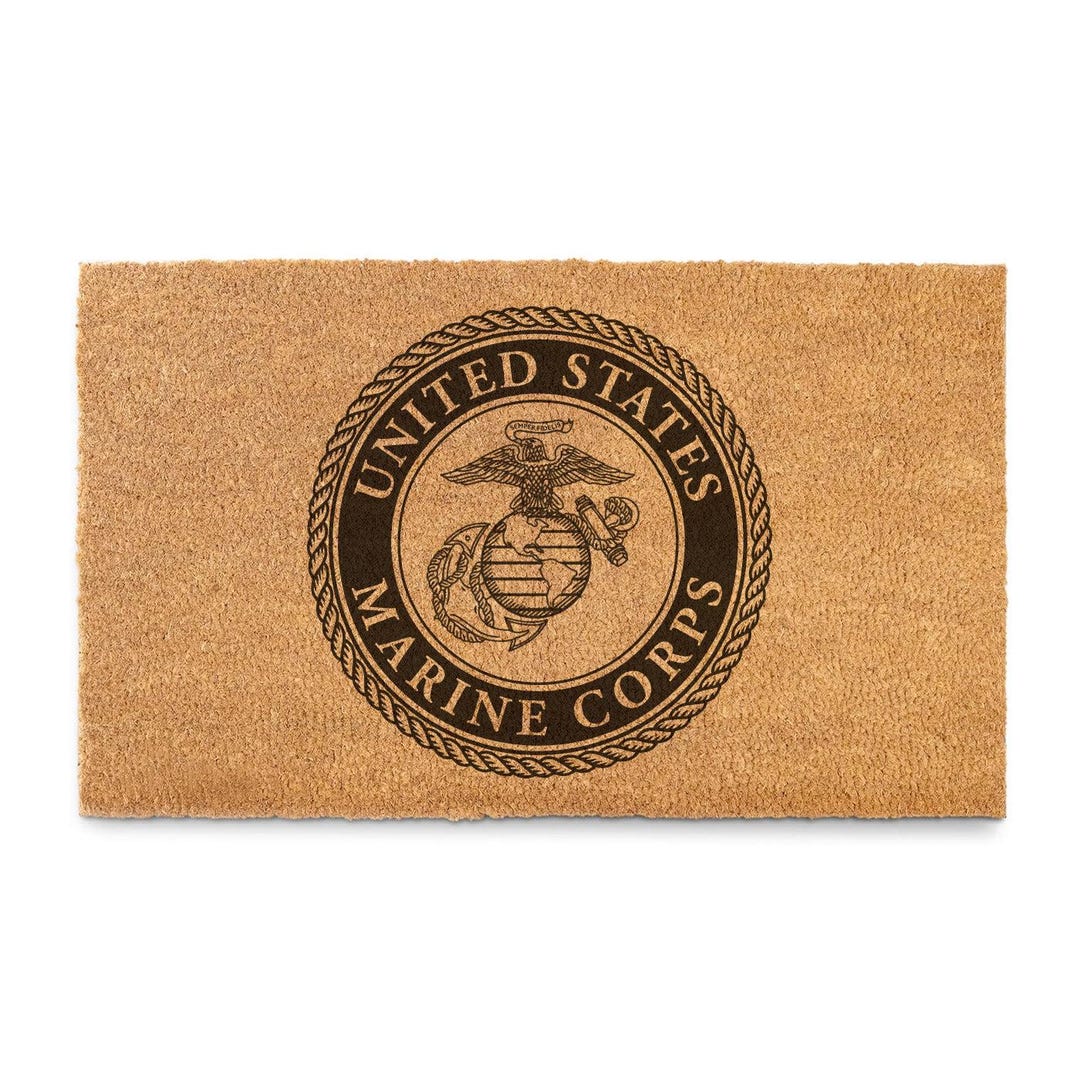 USMC Seal 18 X 30 Inch Coir Doormat - Made in the USA - Etsy