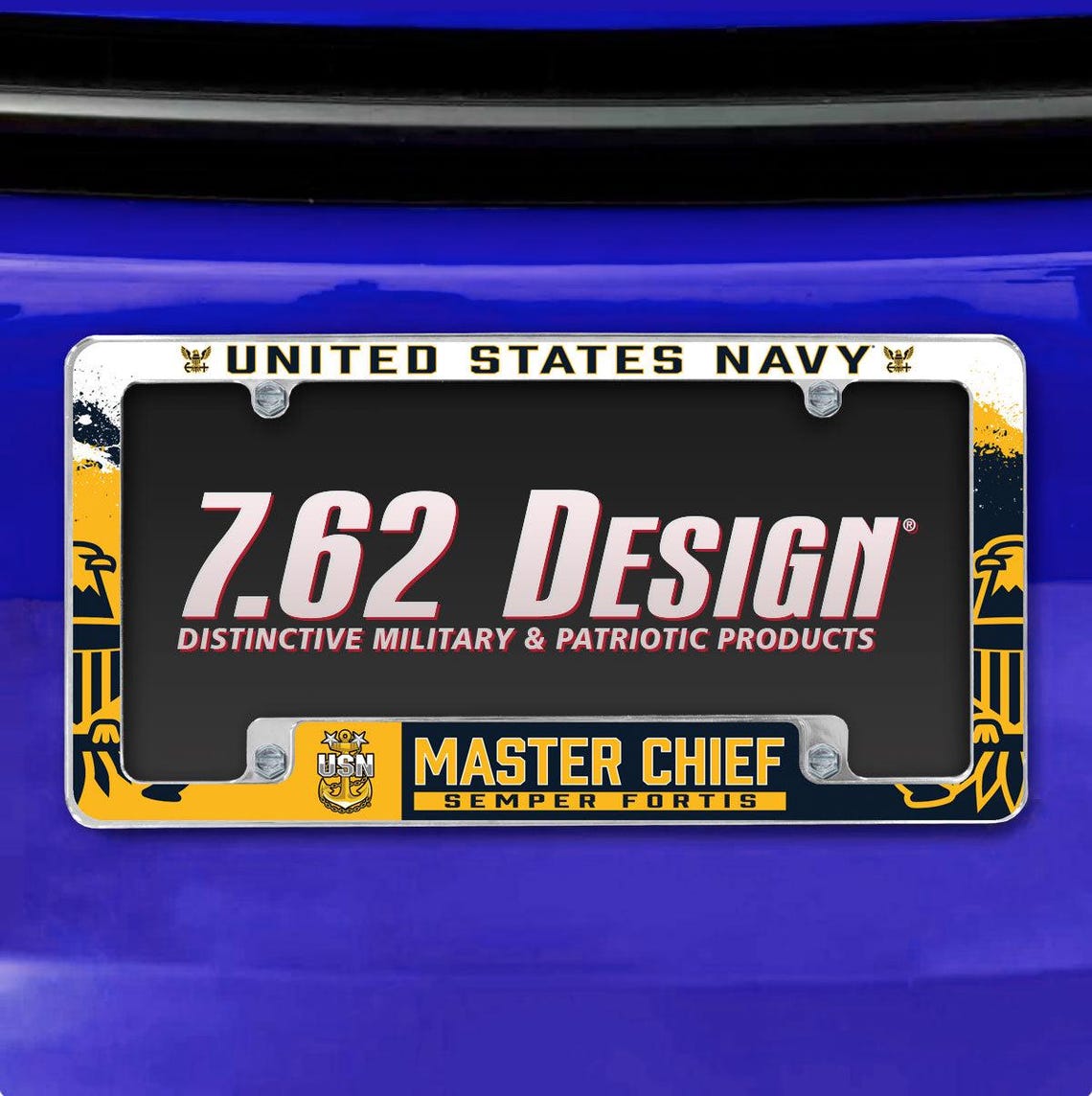 7.62 Design U.S. Navy Master Chief License Plate Frame - Officially ...