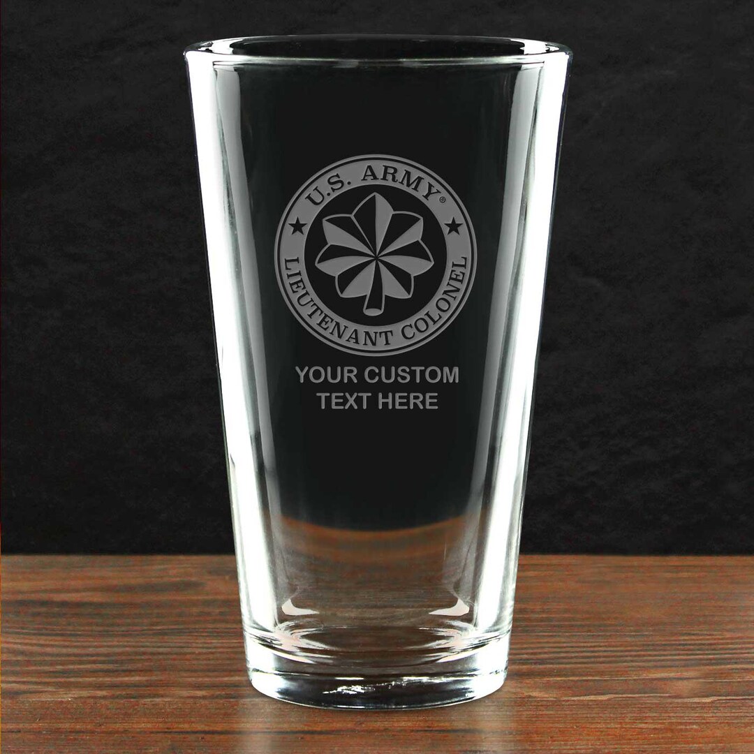U.S. Army O-5 Lt Colonel Personalized 16 Oz. Pint Beer Glass - Made in ...