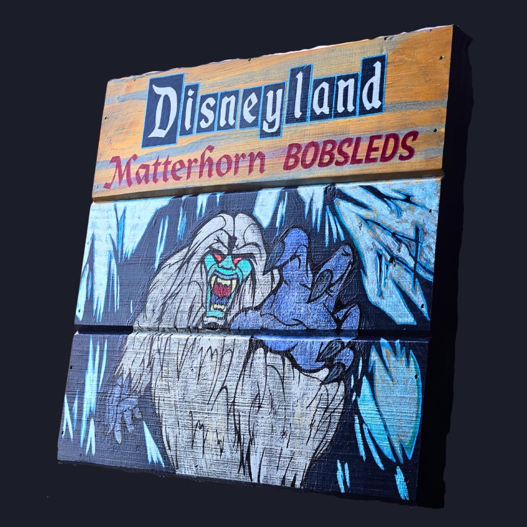 Matterhorn Yeti-inspired Hand-painted Wooden Sign - Etsy