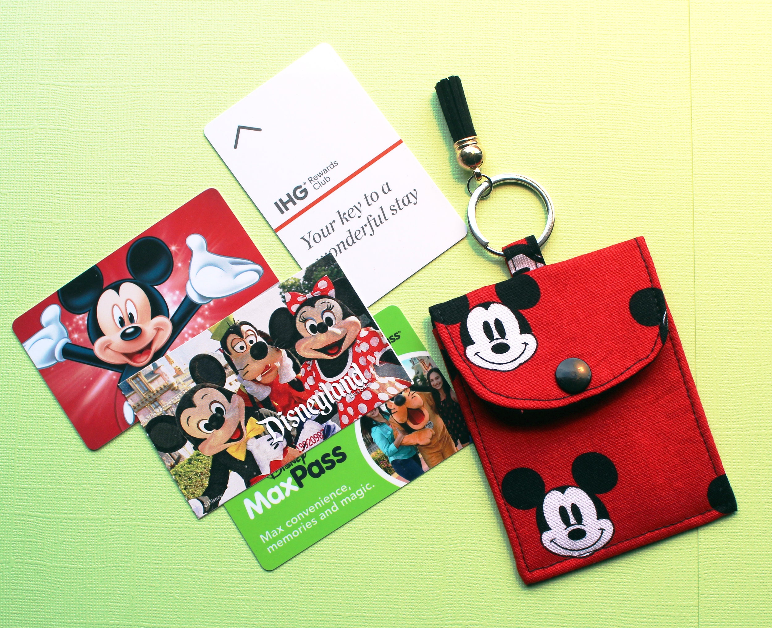 Mickey Mouse Inspired ID Card Holder Lanyard Keychain | Etsy