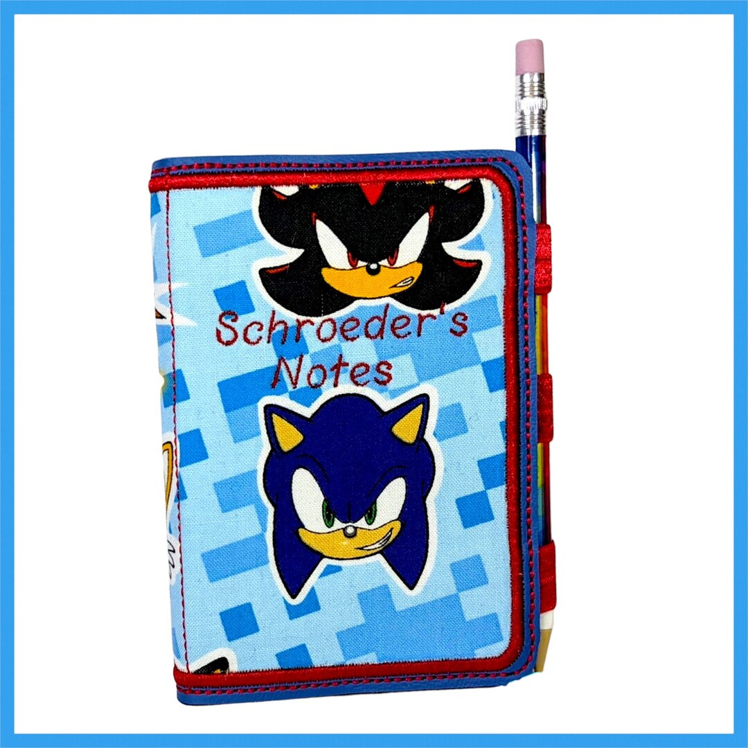 Personalized Sonic Inspired Mini Composition Book Cover With Pencil and ...