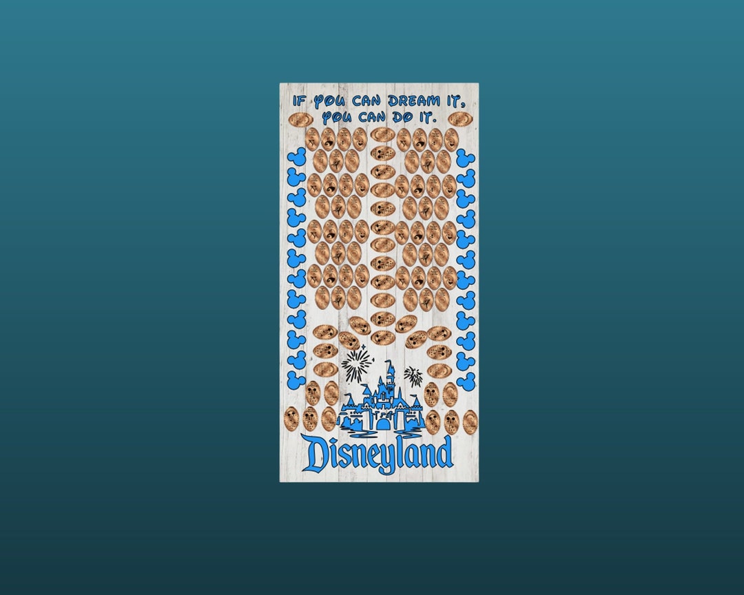 Disneyland or WDW Inspired Pressed Penny Display Wooden Sign - Etsy