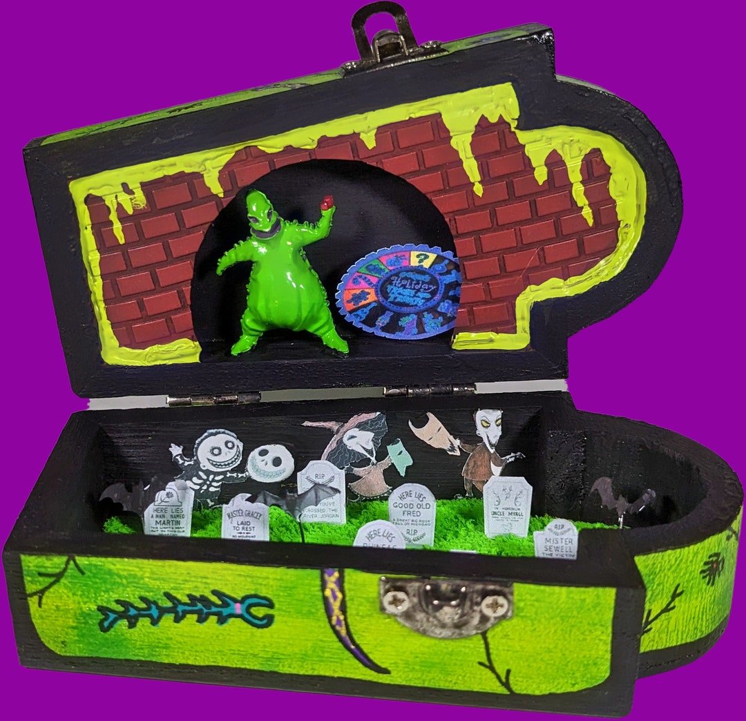 Wooden Coffin Oogie Boogie-inspired Coffin Miniature Diorama - Etsy