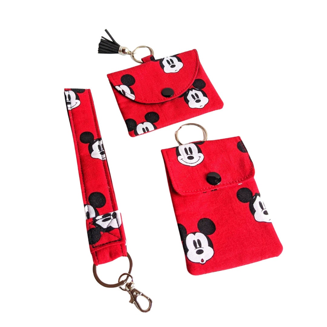 Mickey Mouse Inspired ID Card Holder, Small Wallet, Lanyard, Badge ...