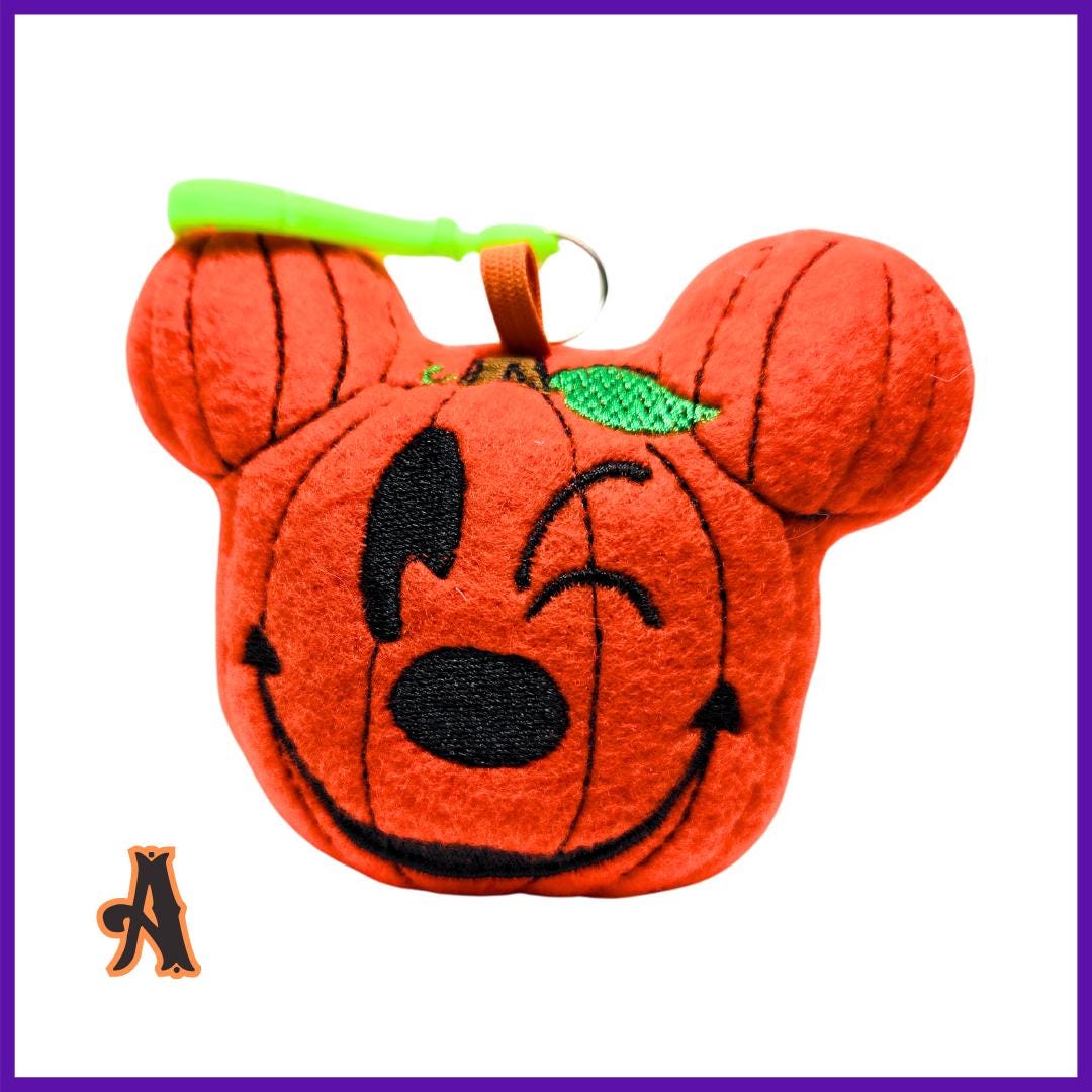 Winky Blinky Mouse Pumpkin Plush Key Chain, Key Fob, Bag Charm, Squishy ...