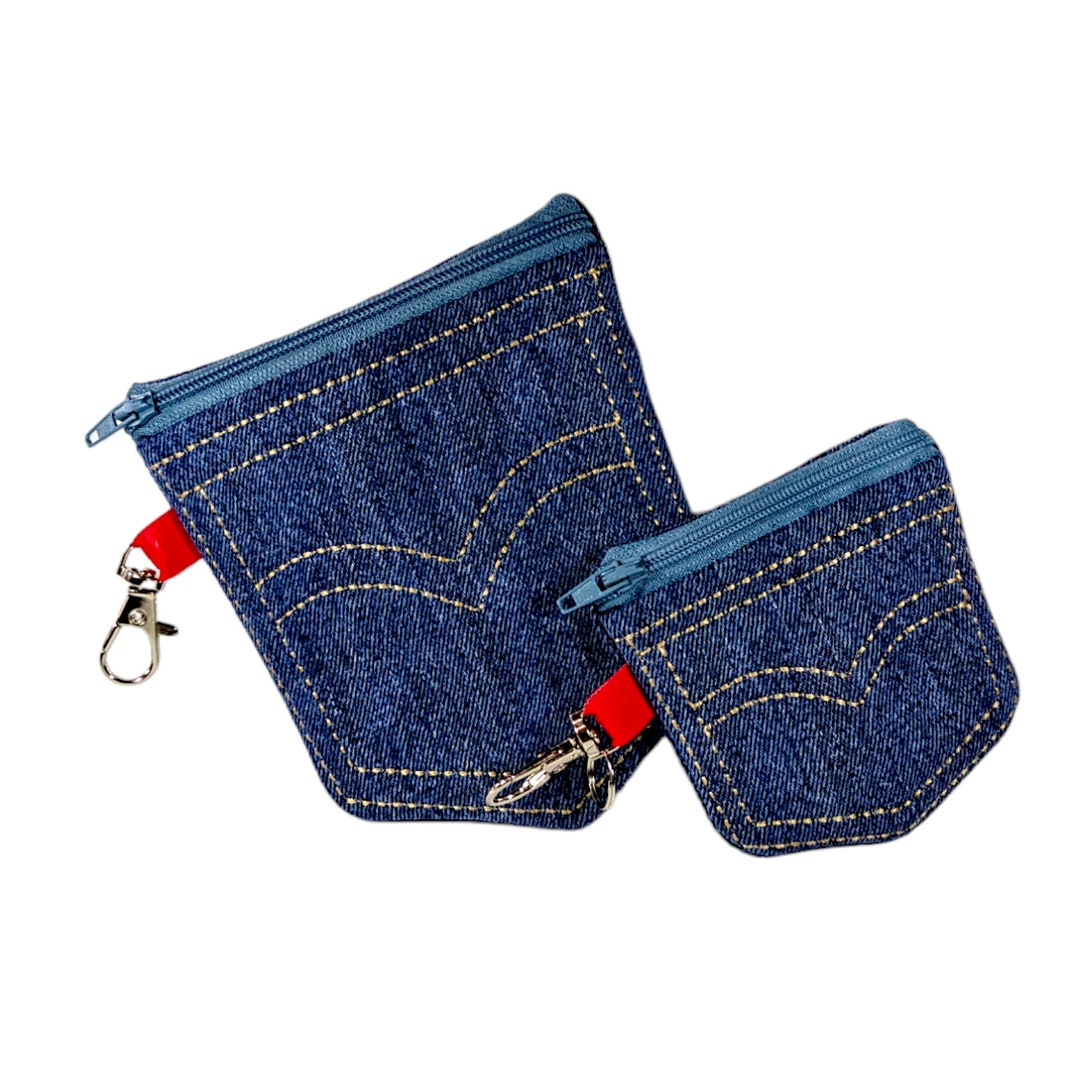 Denim Jeans Back Pocket Zipper Pouch - Etsy
