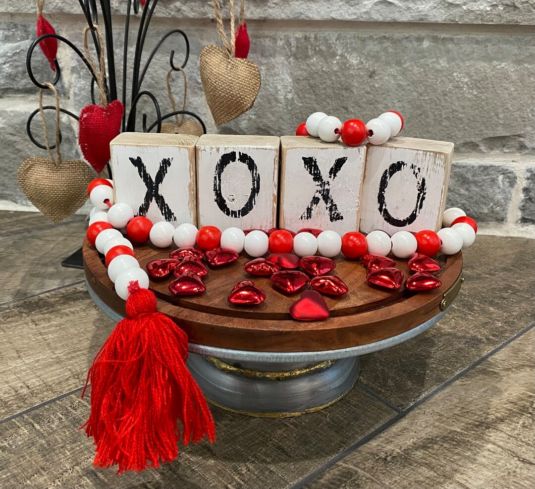 XOXO Rustic Wood Blocks-xoxo Rustic Sheld Sitter-home Decor-valentine's ...