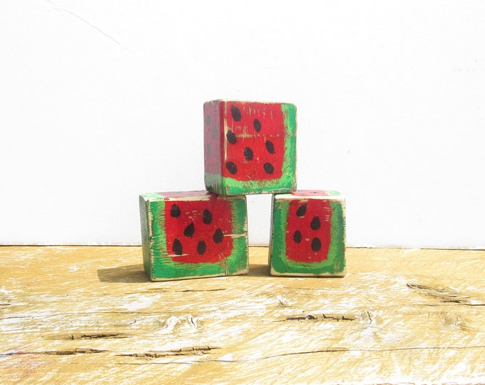 Watermelon Set of 3 Home Decor-summer Decor-rustic Summer Decor ...