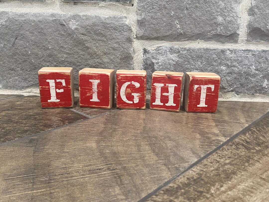 FIGHT Block Set-fight Shelf Sitter-fight Office Decor - Etsy