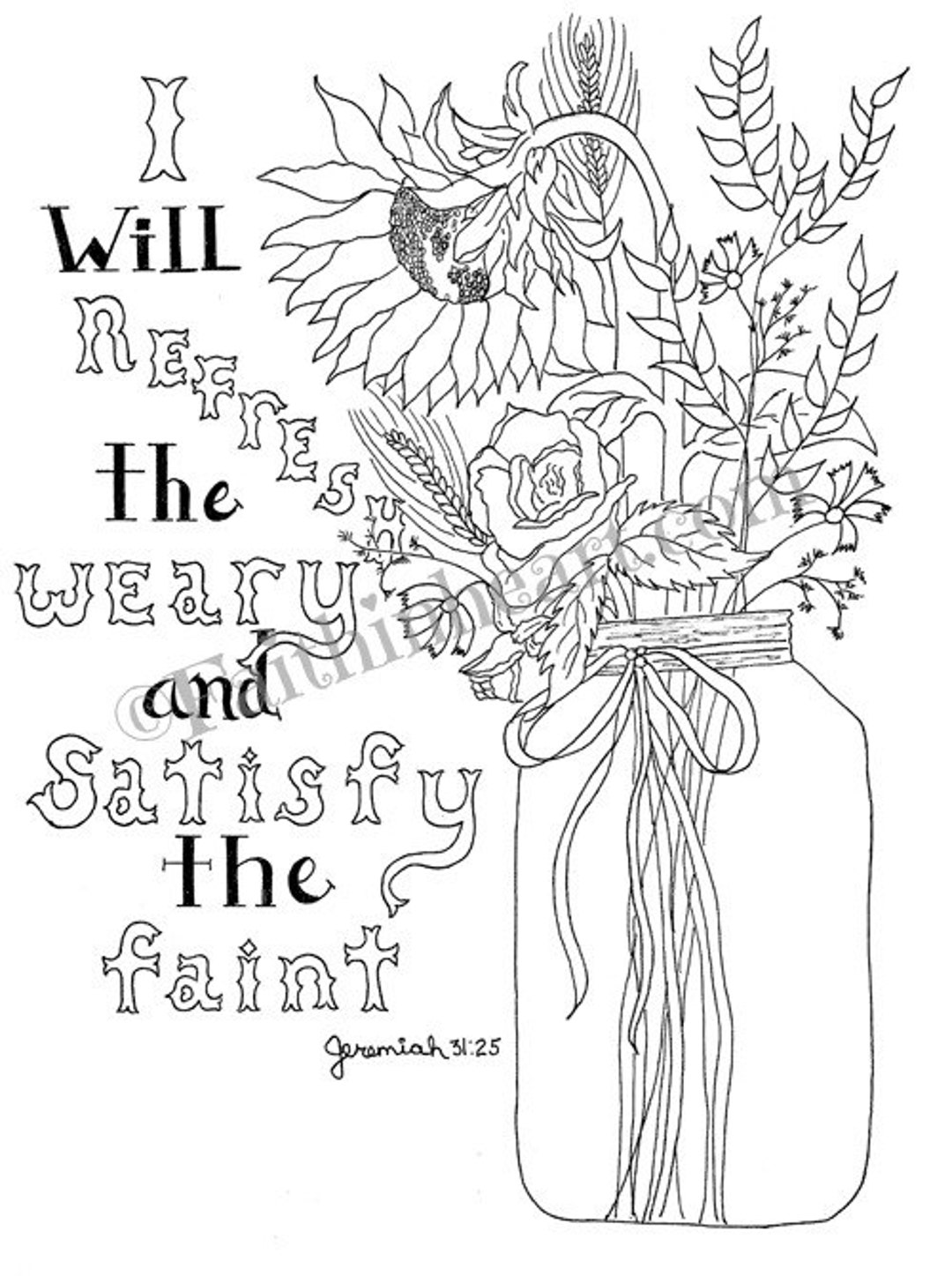 Hand-drawn Jeremiah 31:25- Instand Download - Etsy