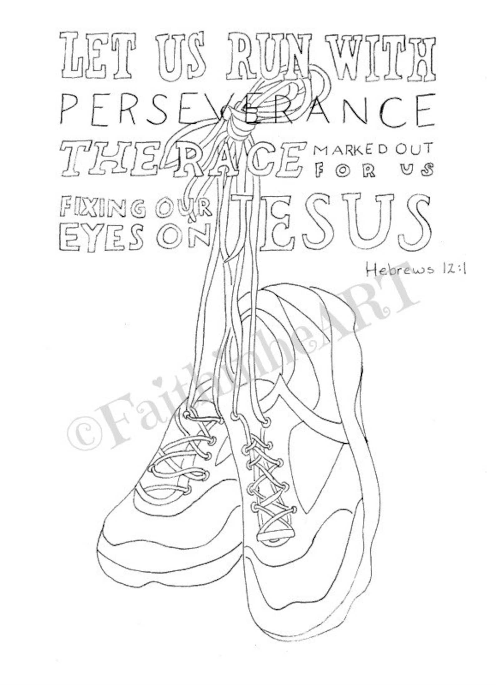 Let Us Run With Perseverance - Hebrews 12:1 - Etsy