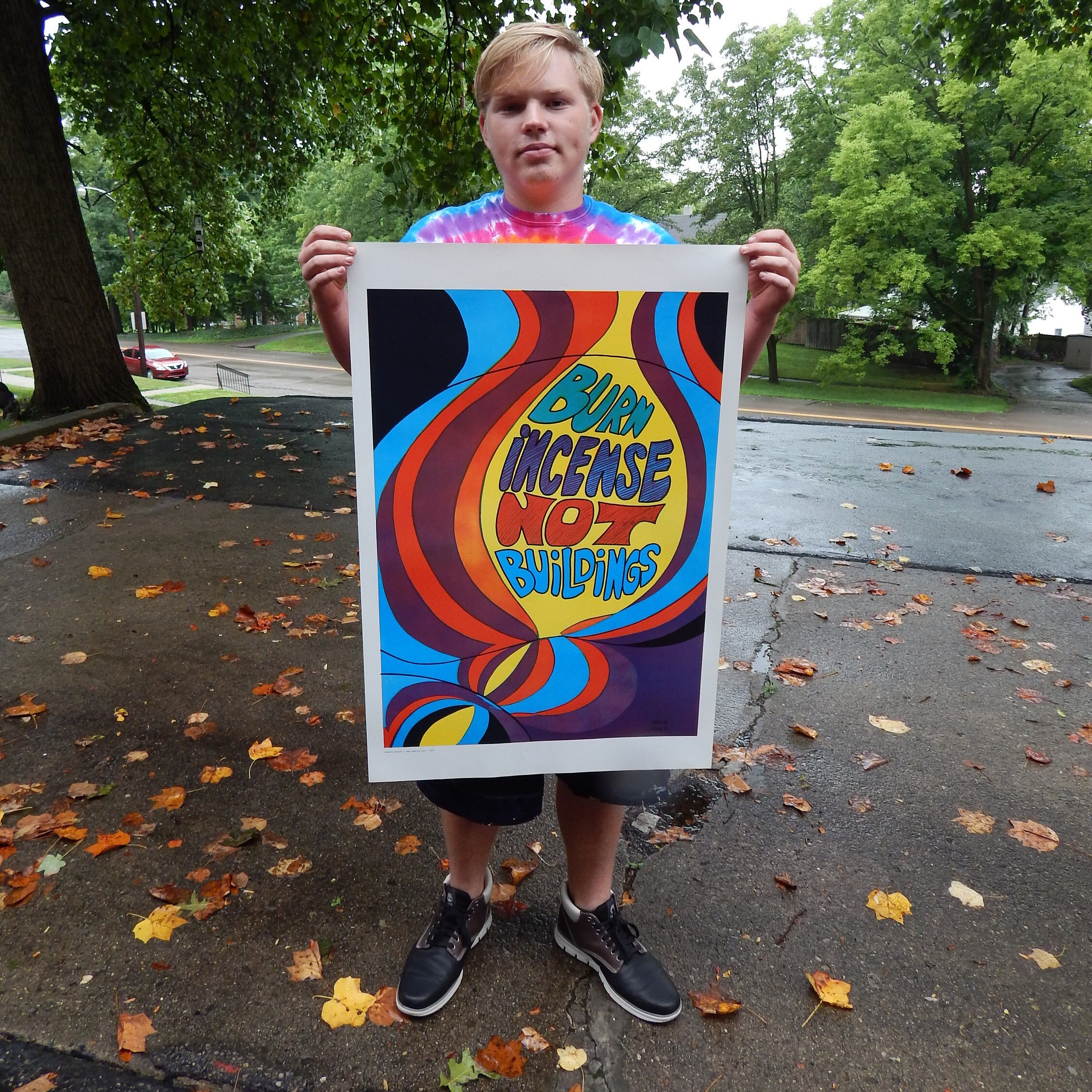 Vintage NOS Burn Incense Not Buildings Poster Hippy - Etsy