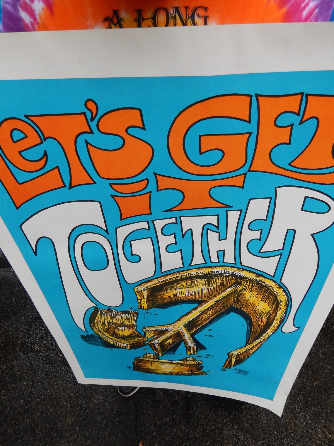 Vintage NOS Original Broken Peace Sign Lets Get It Together | Etsy