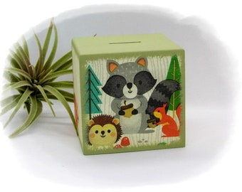 Wooden Cube Money Box - Etsy