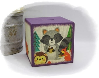 Wooden Cube Money Box - Etsy