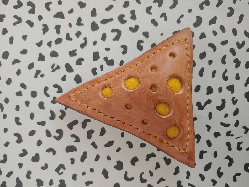 The Big Cheese Leather Pincushion Triangle Medium | Etsy