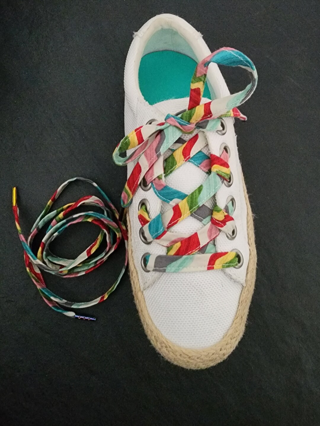 Multicolor Flat Cotton Sneaker Shoelaces - Etsy
