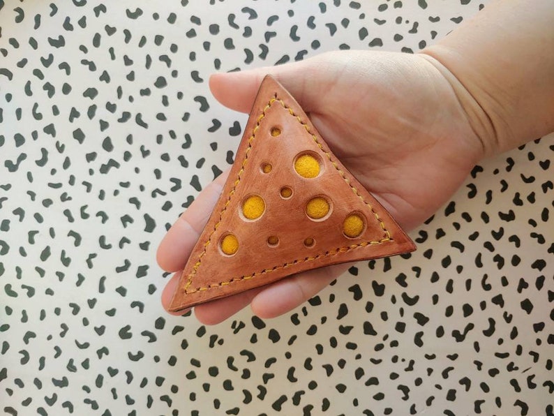 The Big Cheese Leather Pincushion Triangle Medium | Etsy