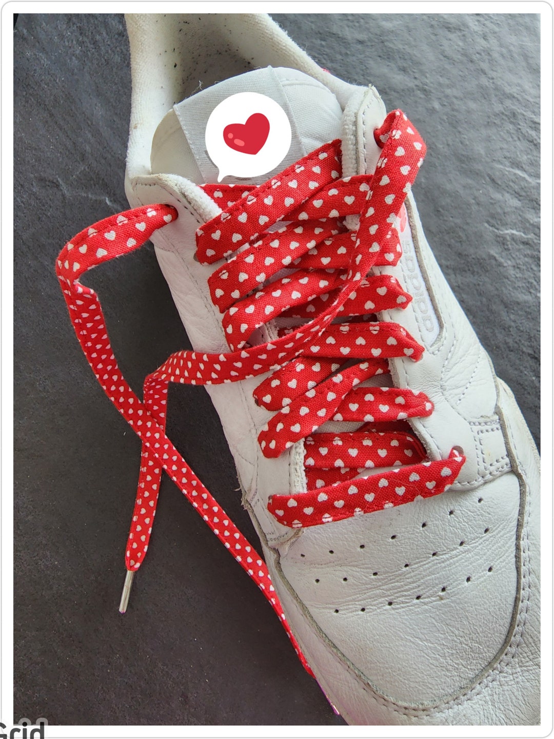 Red and White Heart Flat Shoelaces, Valentine's Day Laces - Etsy