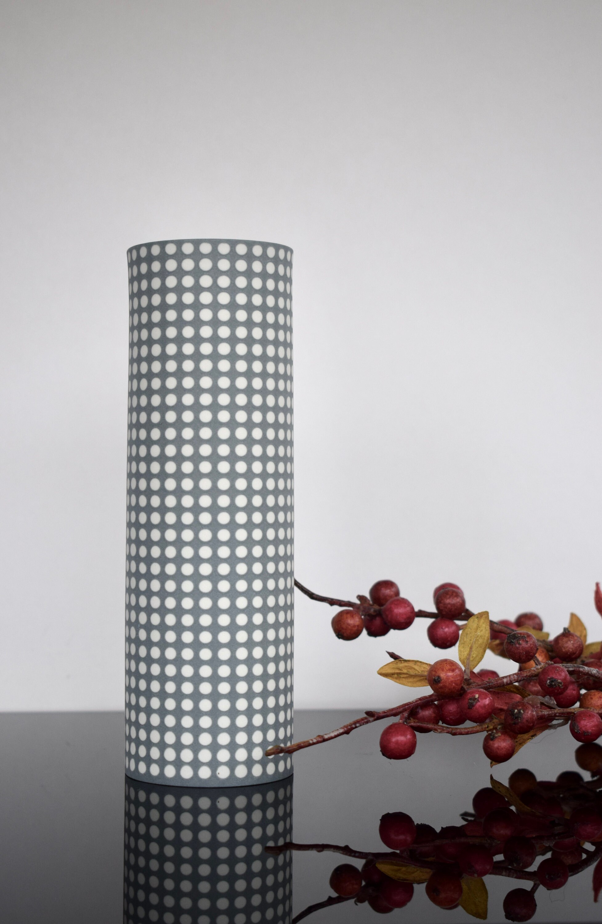 Dot Vases, Monochrome Cylinder Vessels, Contemporary Ceramics Hand Made ...