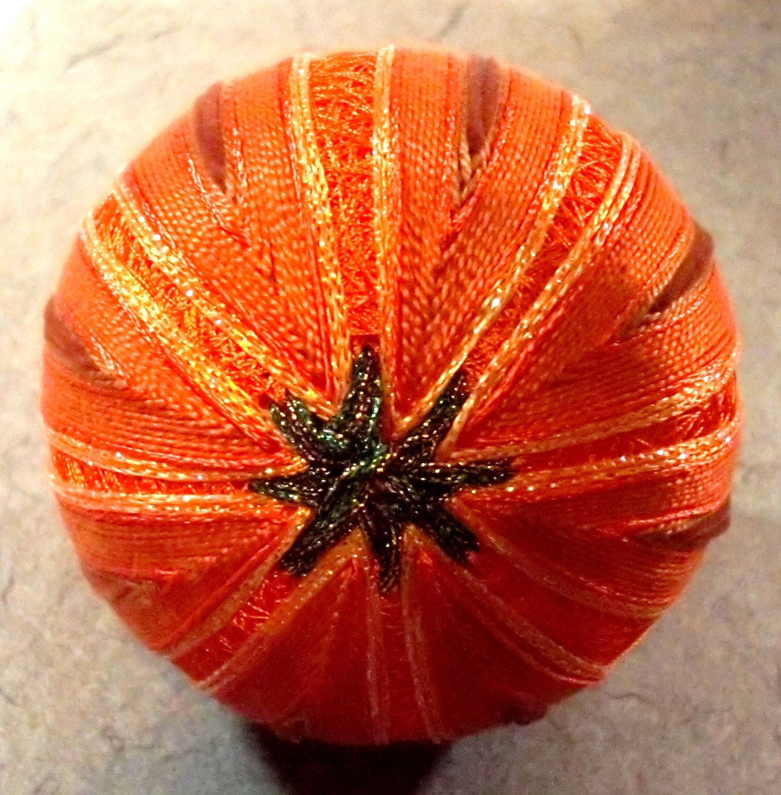Japanese Temari: Pumpkin in Shades of Orange With Antique Dk. Brown ...