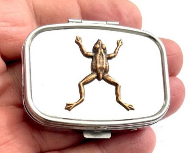 Shiny Silver Frog Pill Box - Etsy