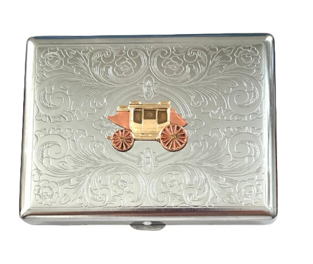 Stainless Steel Unique Stage Coach Cigarette Case Business Card ID ...