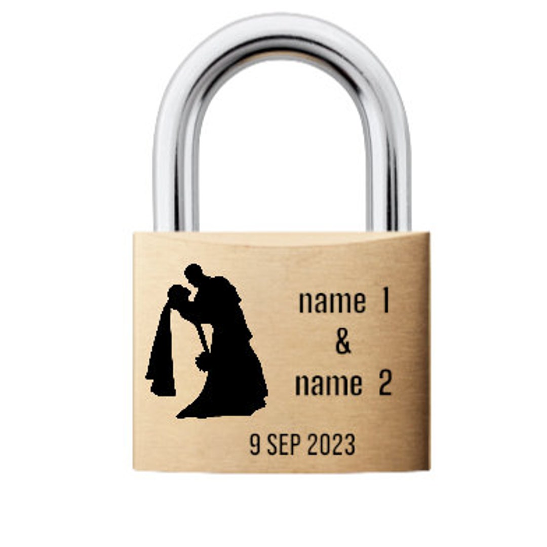 Laser Engraving Personalized Padlock Wedding Gift Present Custom Love ...